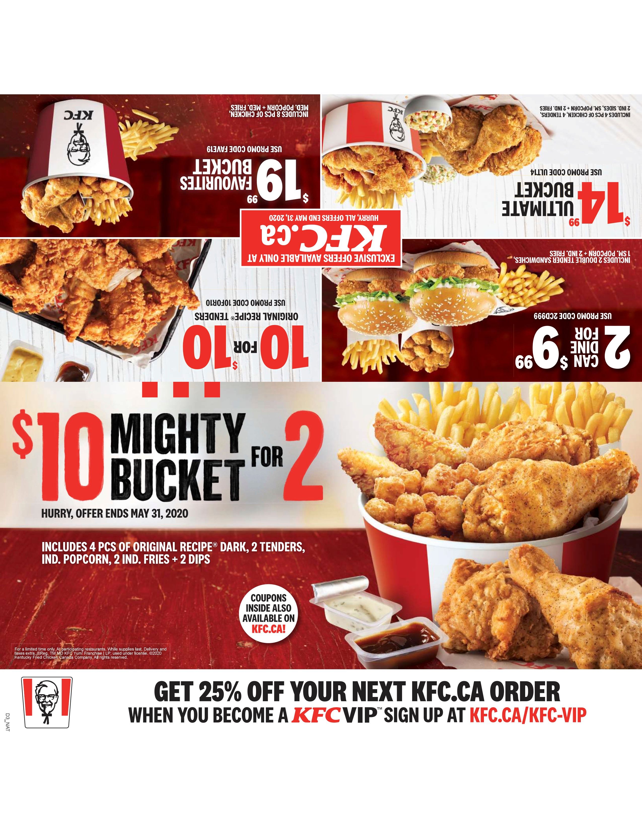Kfc Canada Coupons On Until December 20 2020 Kfc Canada Coupons Ontario Until May 31 2020 